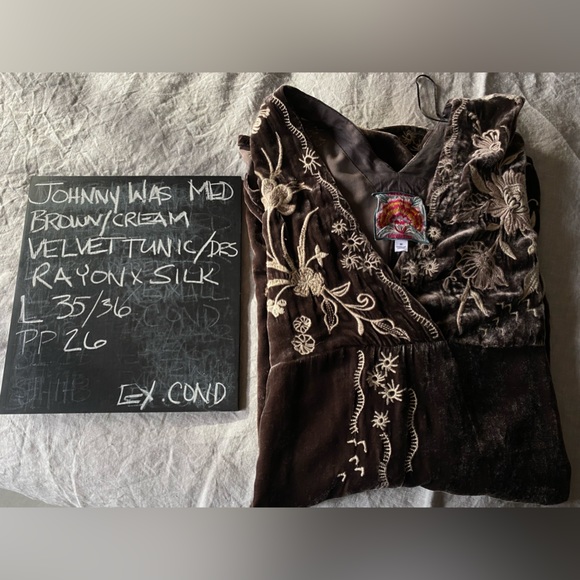 Johnny Was | Tops | Johnny Was Velvet Embroidered Tunic | Poshmark